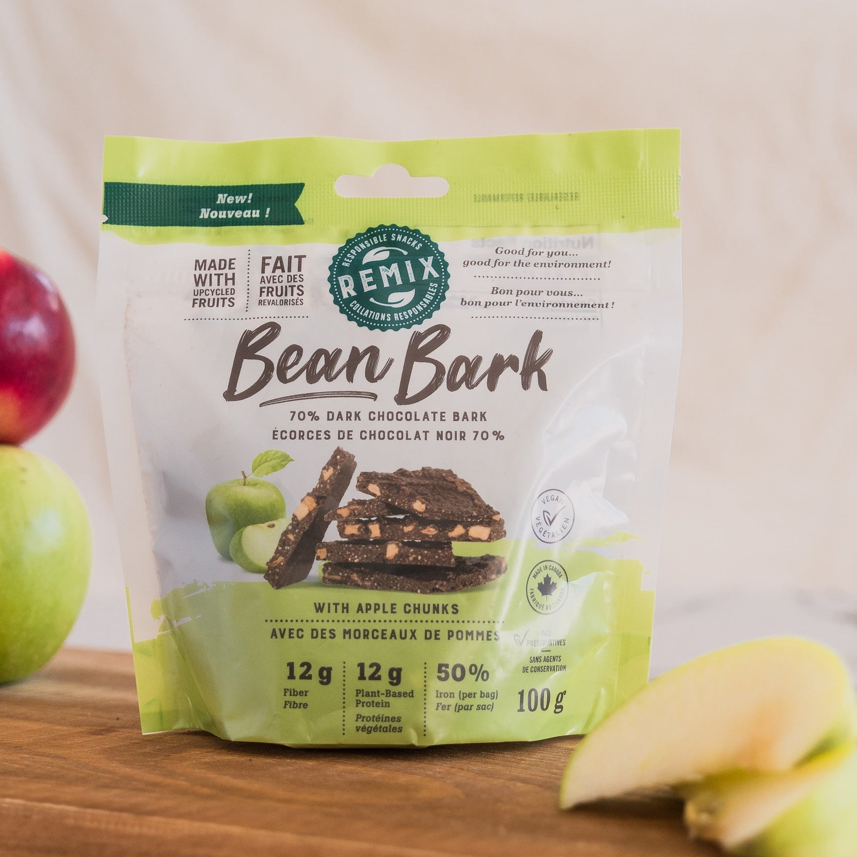 Remix Snacks Beanbark Apple