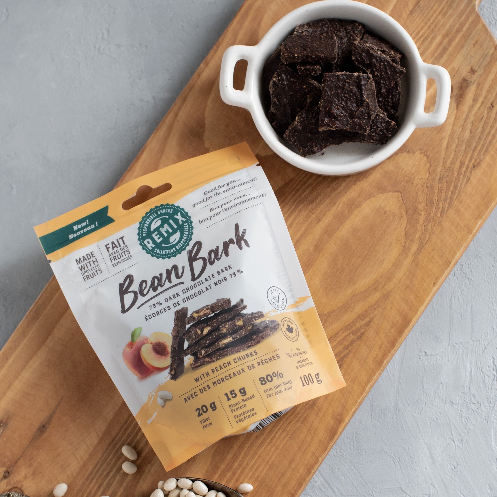 Remix Snacks Beanbark Peach